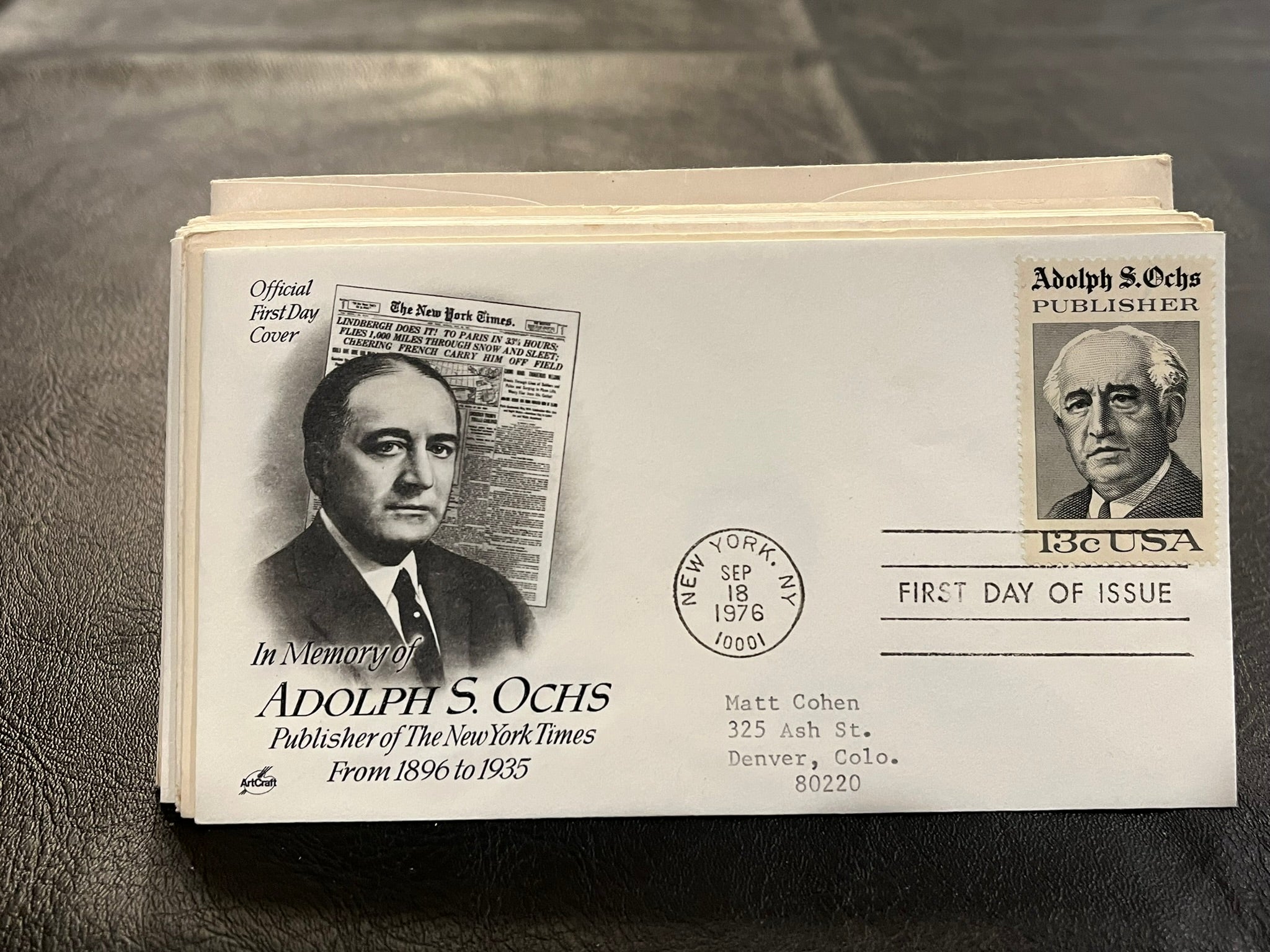 Honoring Adolph Ochs FDC – History Bound