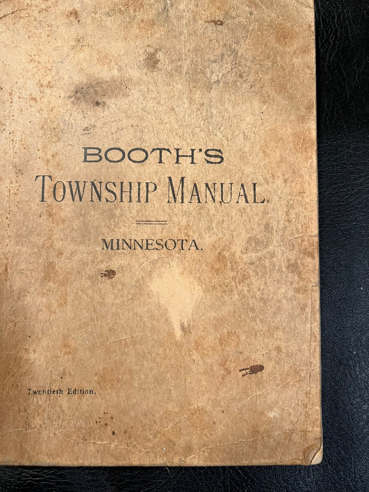 Booths Township Manual - Minnesota – History Bound