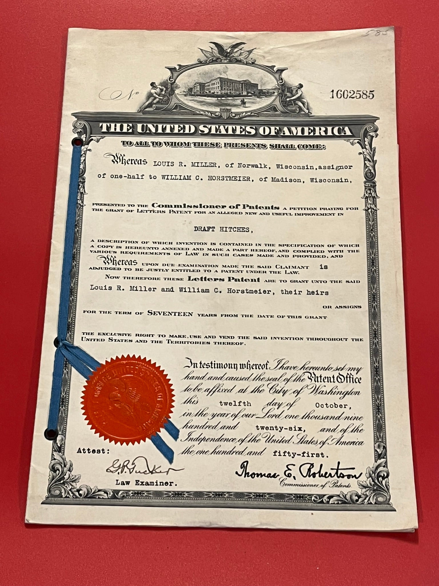 Original Patent Document 1926 – History Bound