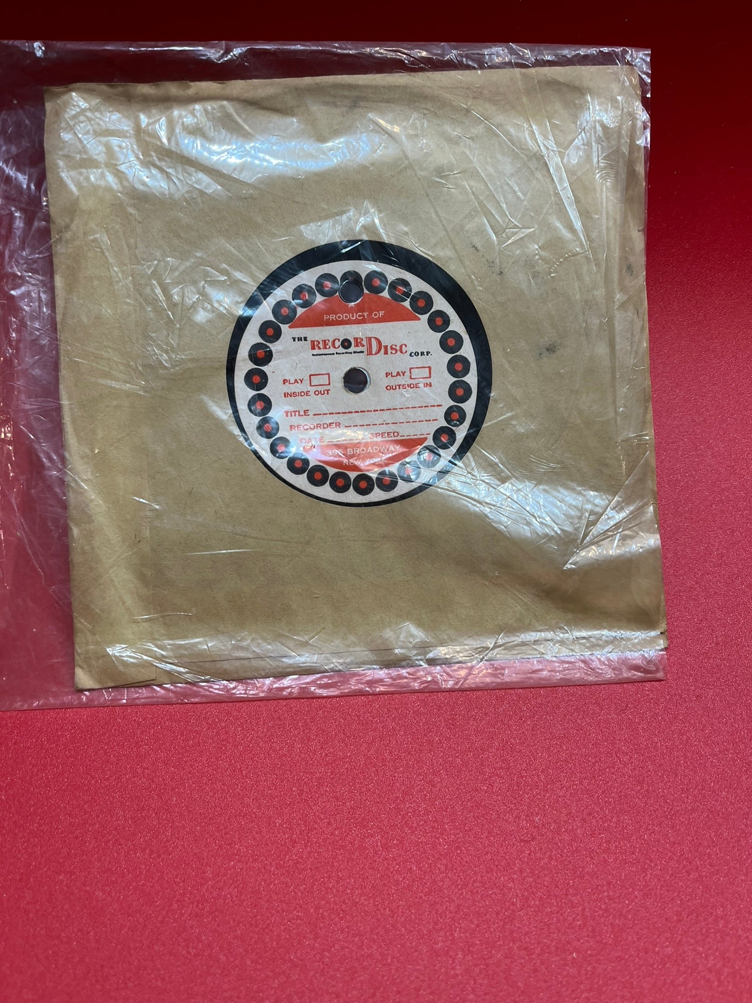 Blank 8" Record Disc. – History Bound