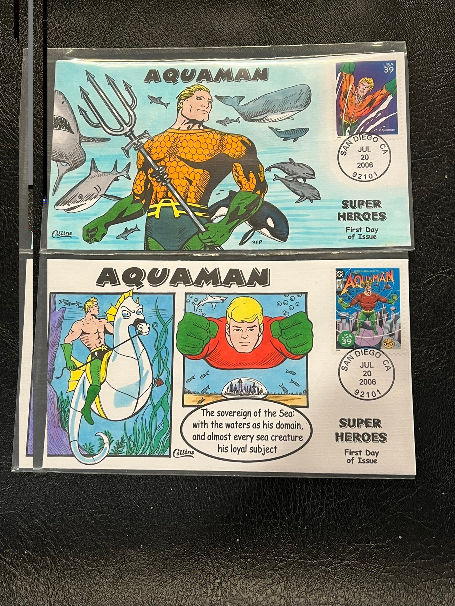 Aquaman Hand Colored FDC Set. – History Bound