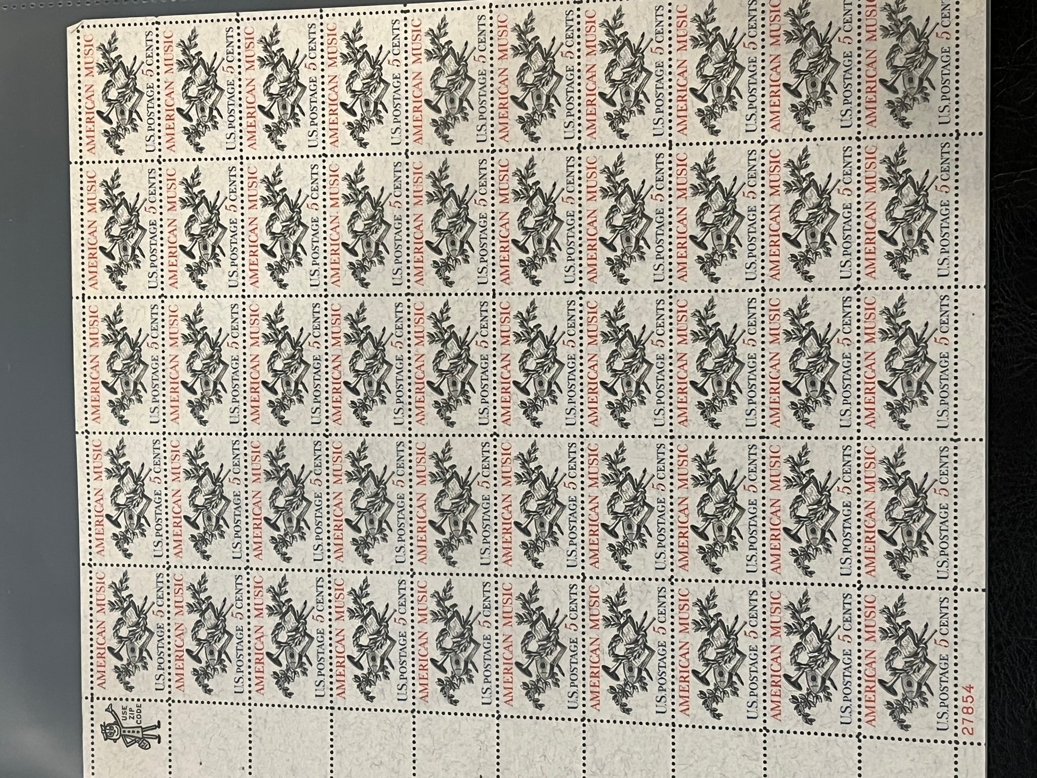 #1252 - 1964 5c American Music Mint Sheet – History Bound