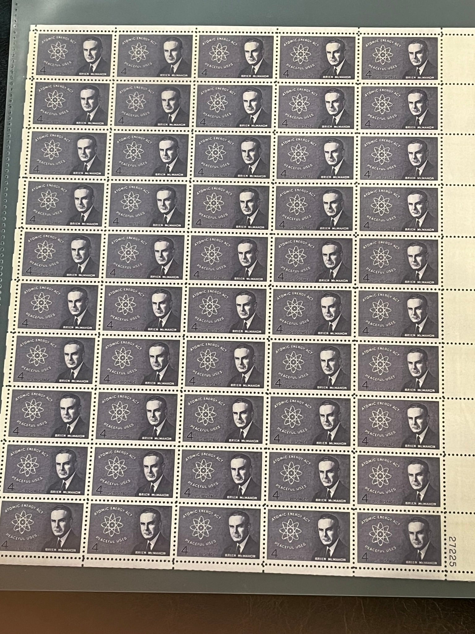 #1200 - 1962 4c Senator Brian McMahon Mint Sheet – History Bound