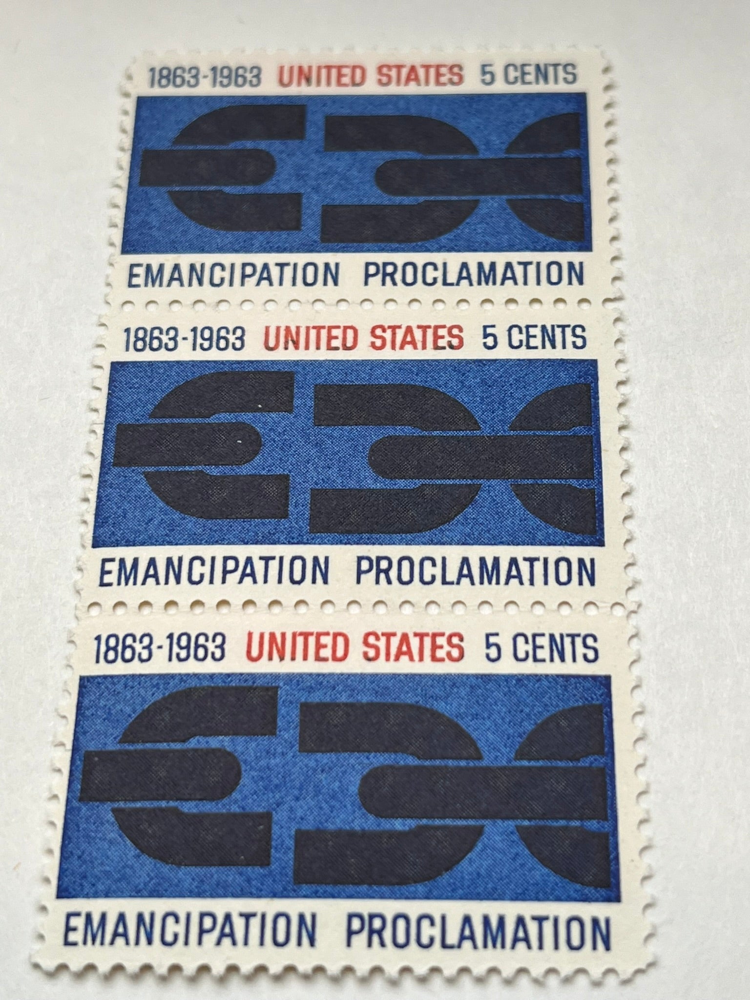 #1233 - 1963 5c Emancipation Proclamation (12 individual stamps includ ...