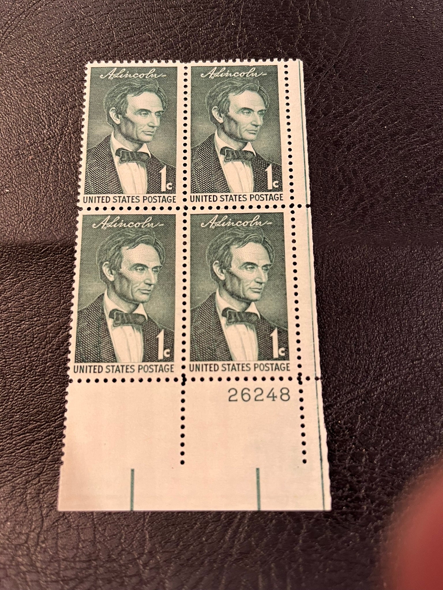 1c A. Lincoln Plate Block – History Bound