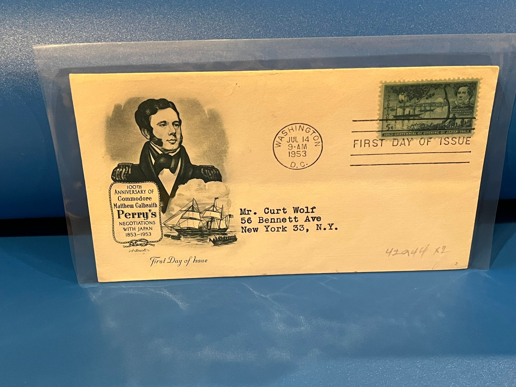 Commodore Perry's Opening Trate with Japan - 100th Anniversary FDC. Ar ...