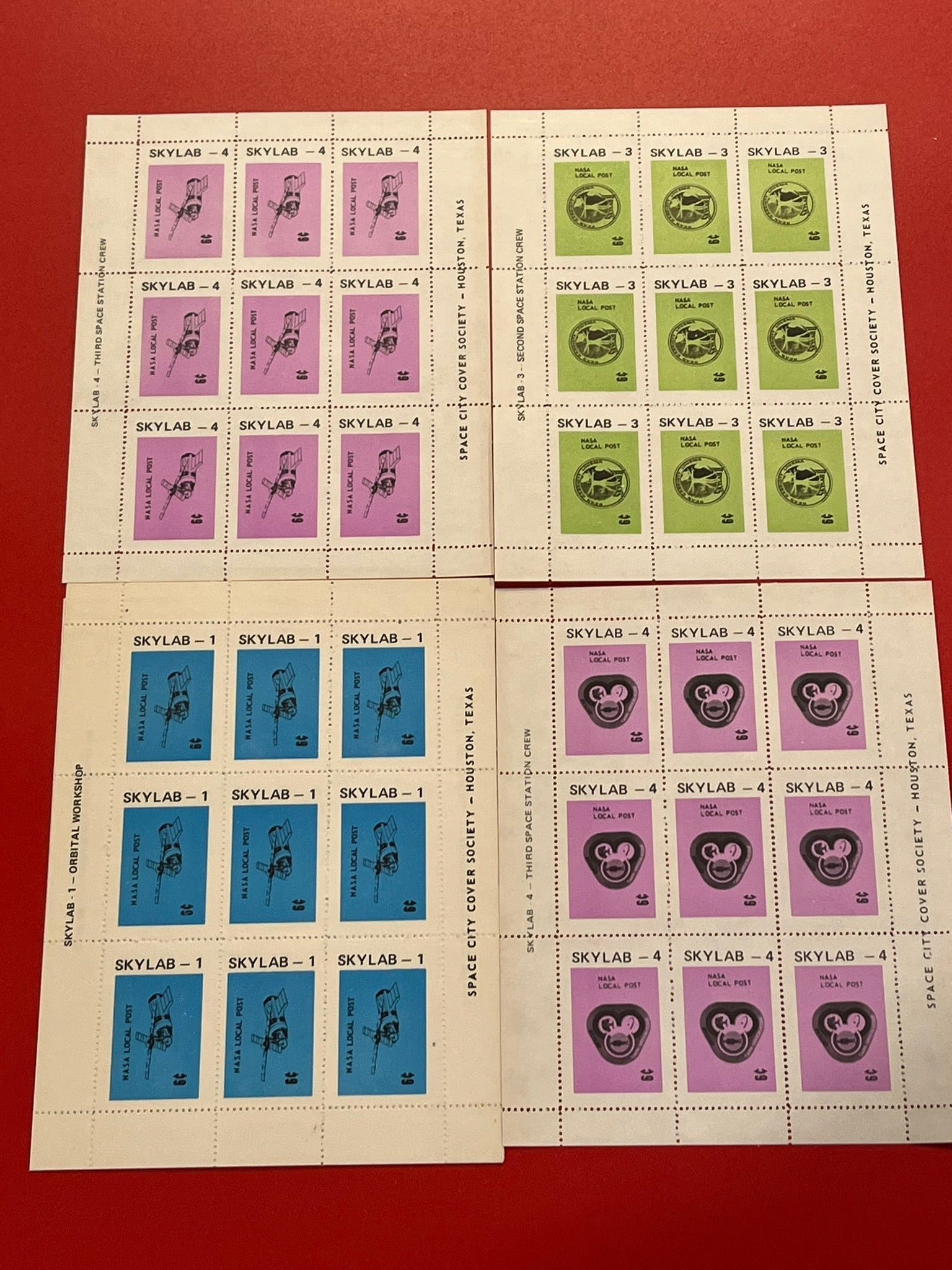 6c NASA Local Post Skylab 1, 3 and 4 sheets. – History Bound