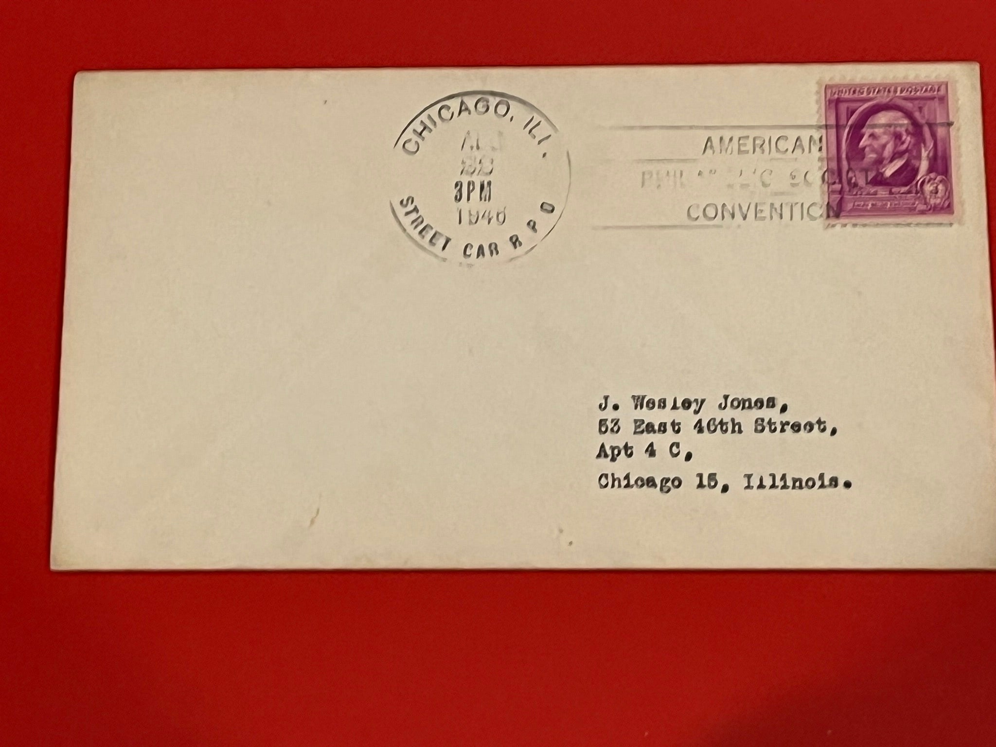 3c Ralph Waldo Emerson. Chicago Street Car R.P.O. cancel – History Bound