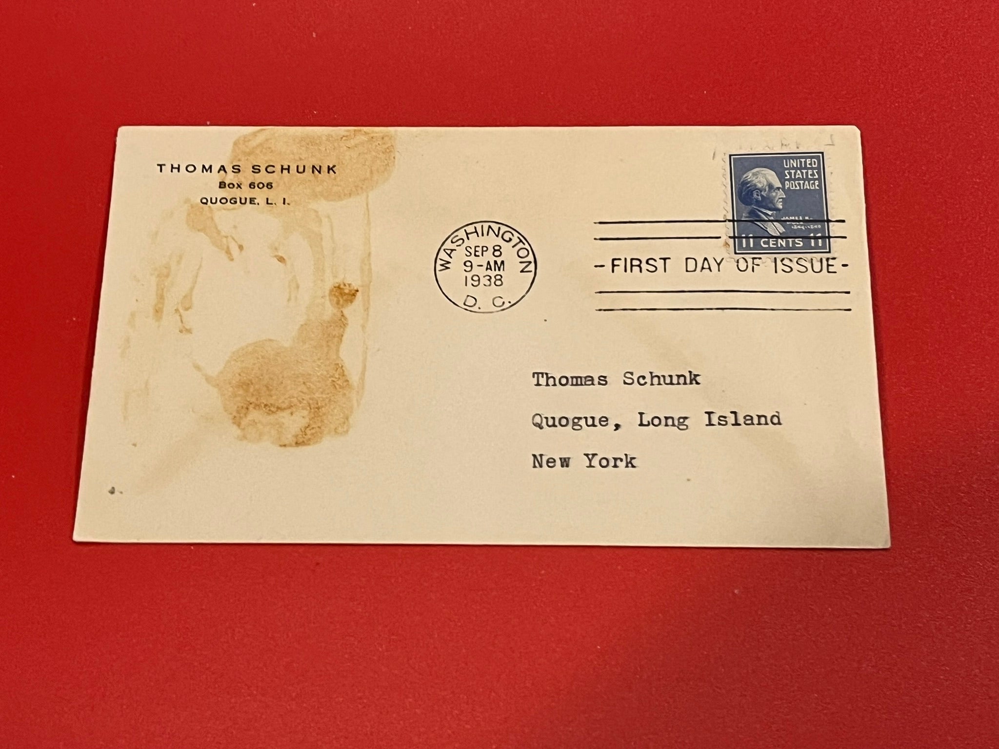 11c Polk First Day cover. 1938 – History Bound