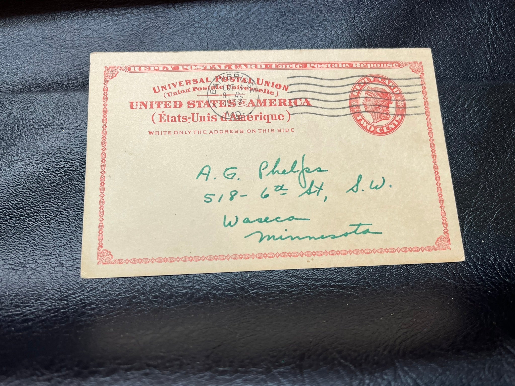 2c Reply Card. Universal Postal Union. 1957 – History Bound