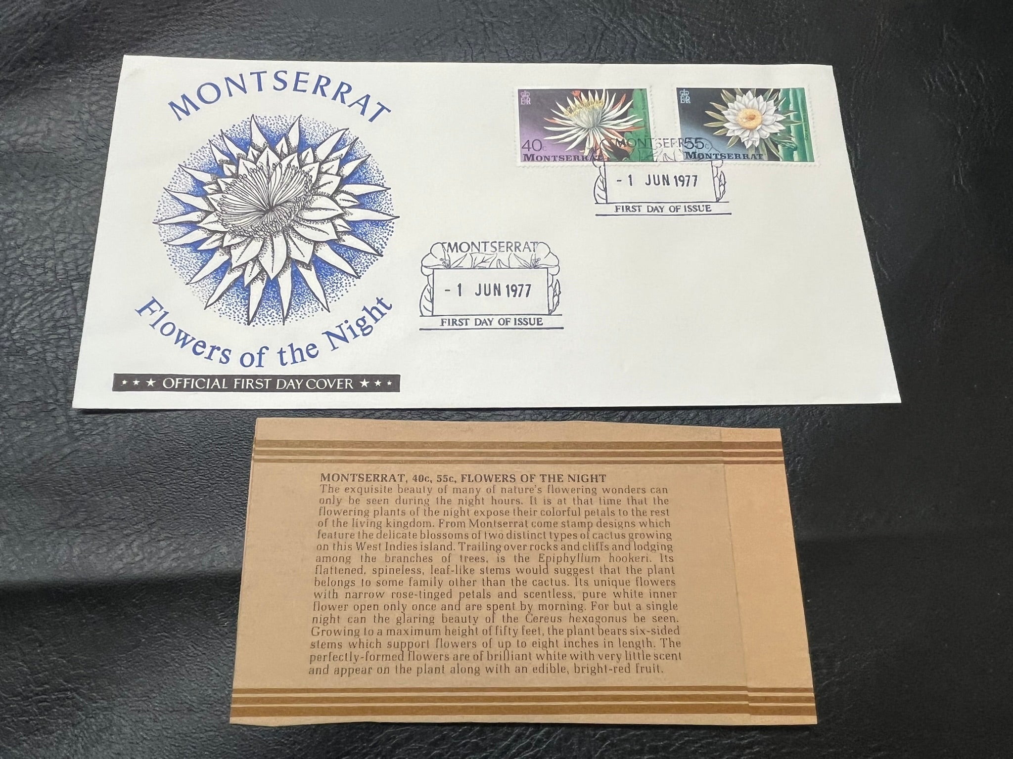 Montserrat - Flowers of the Night cachet FDC – History Bound