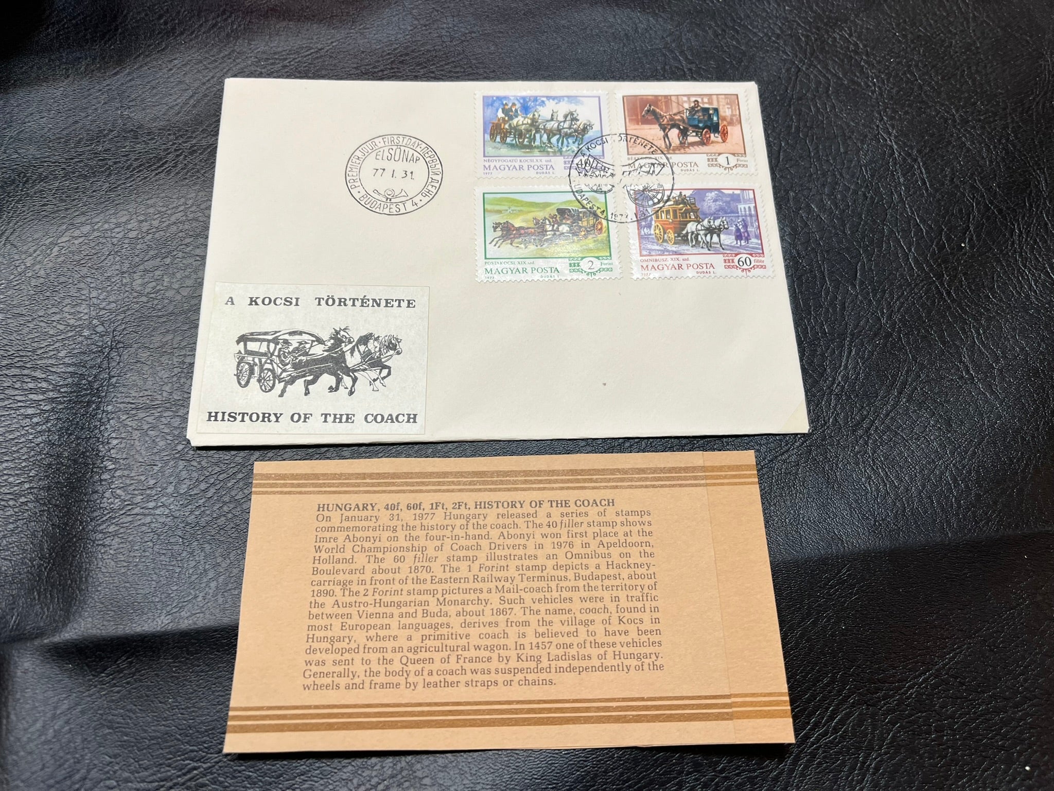 Hungary - "History of the Coach" FDC – History Bound