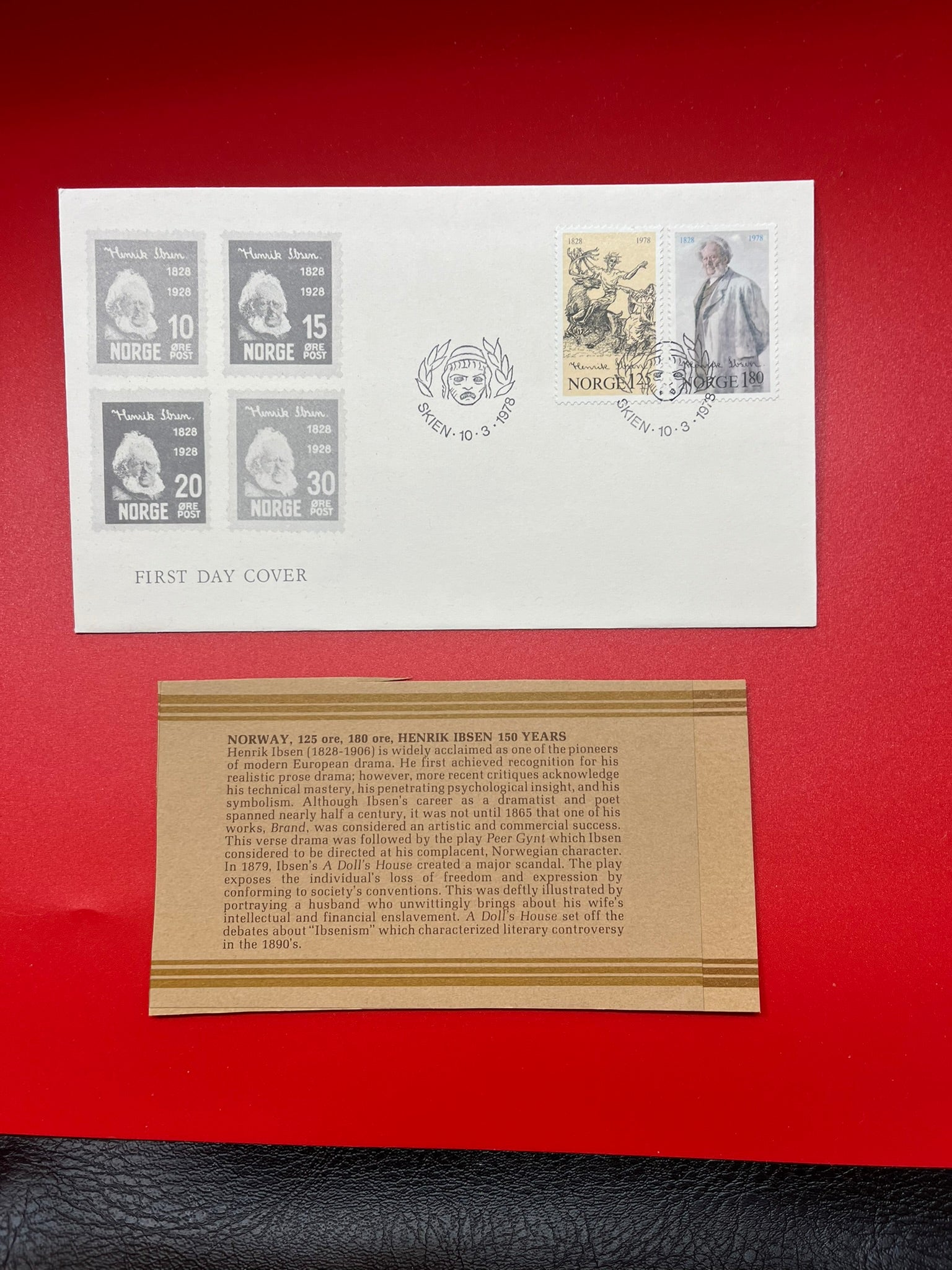Norway - "Henrik Ibsen - 150 Years" FDC – History Bound