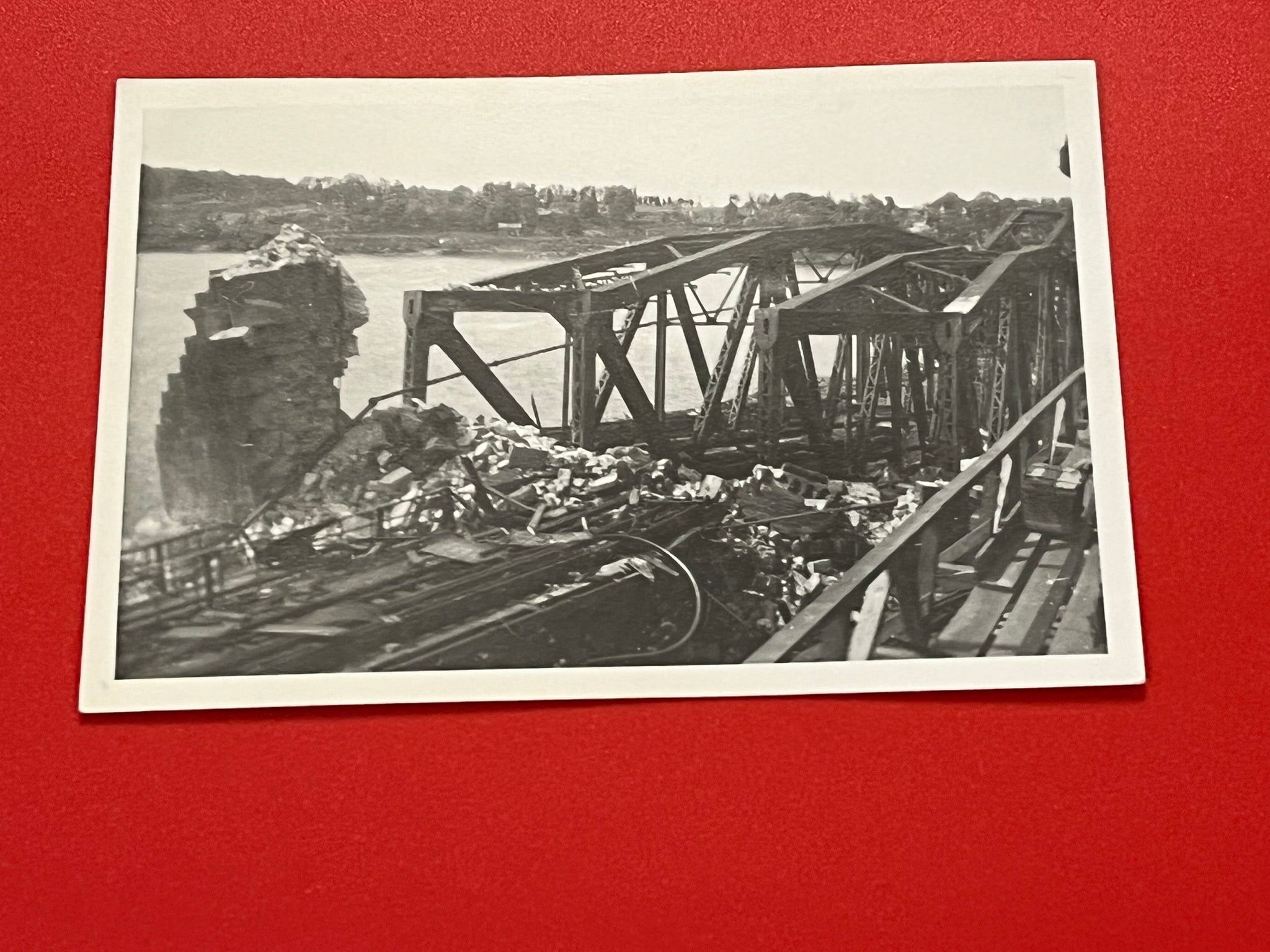 Rhine River Bridge with rubble - WWII – History Bound