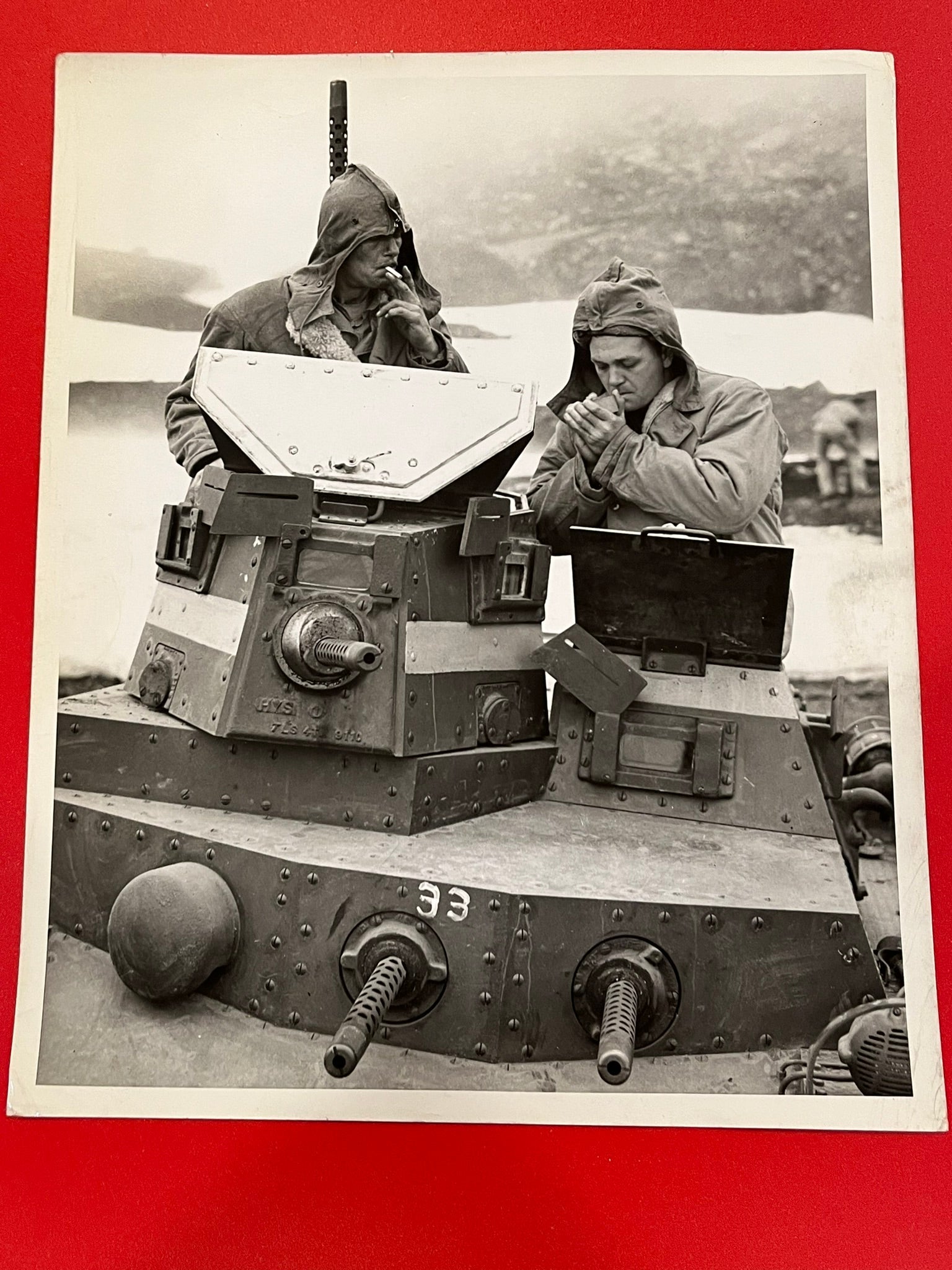 Tankers Smoke Break - WWII - 1942. Offical Army photo – History Bound