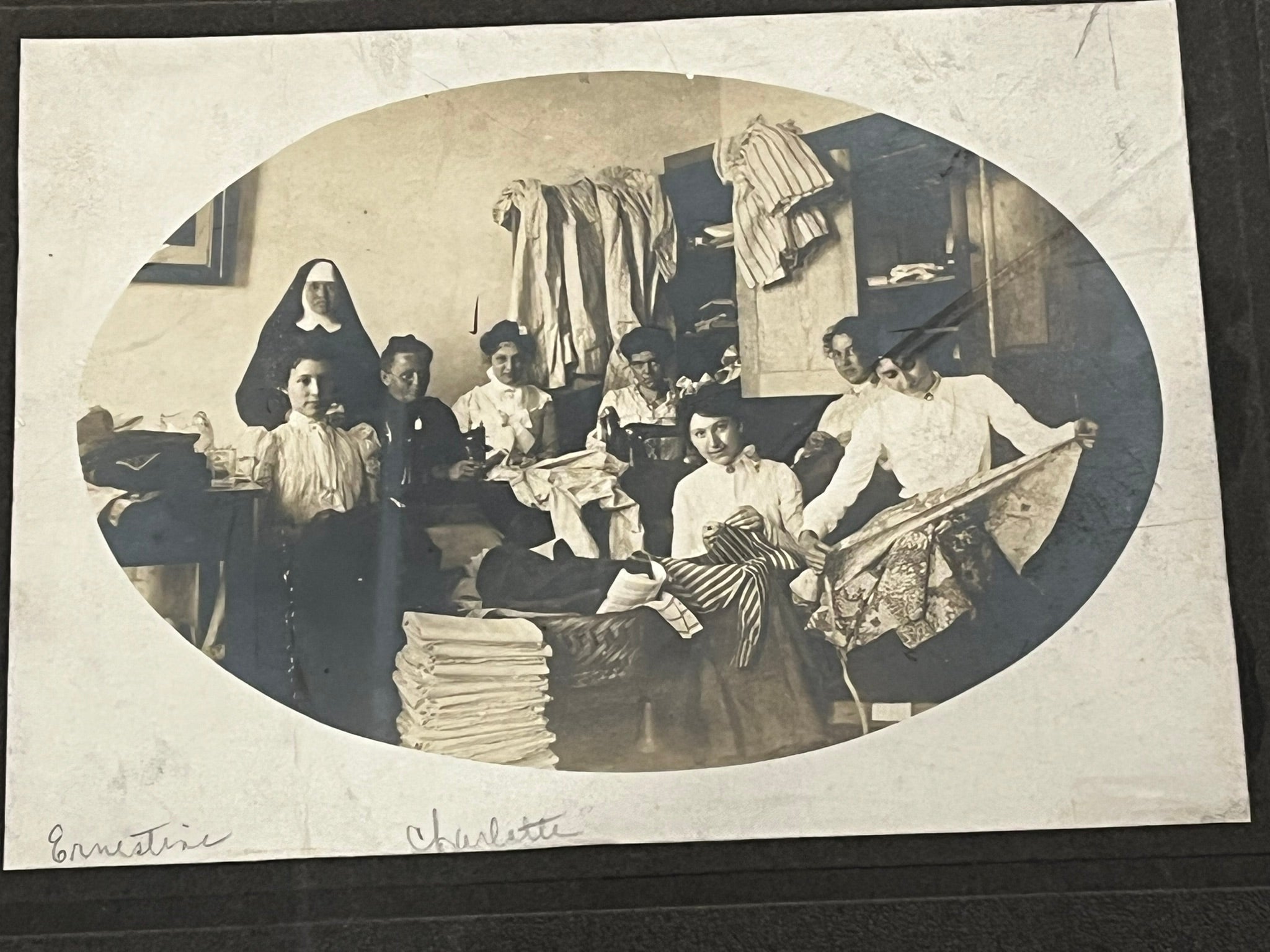 Sisters Sewing Class Cabinet Card - 1900 ca. – History Bound